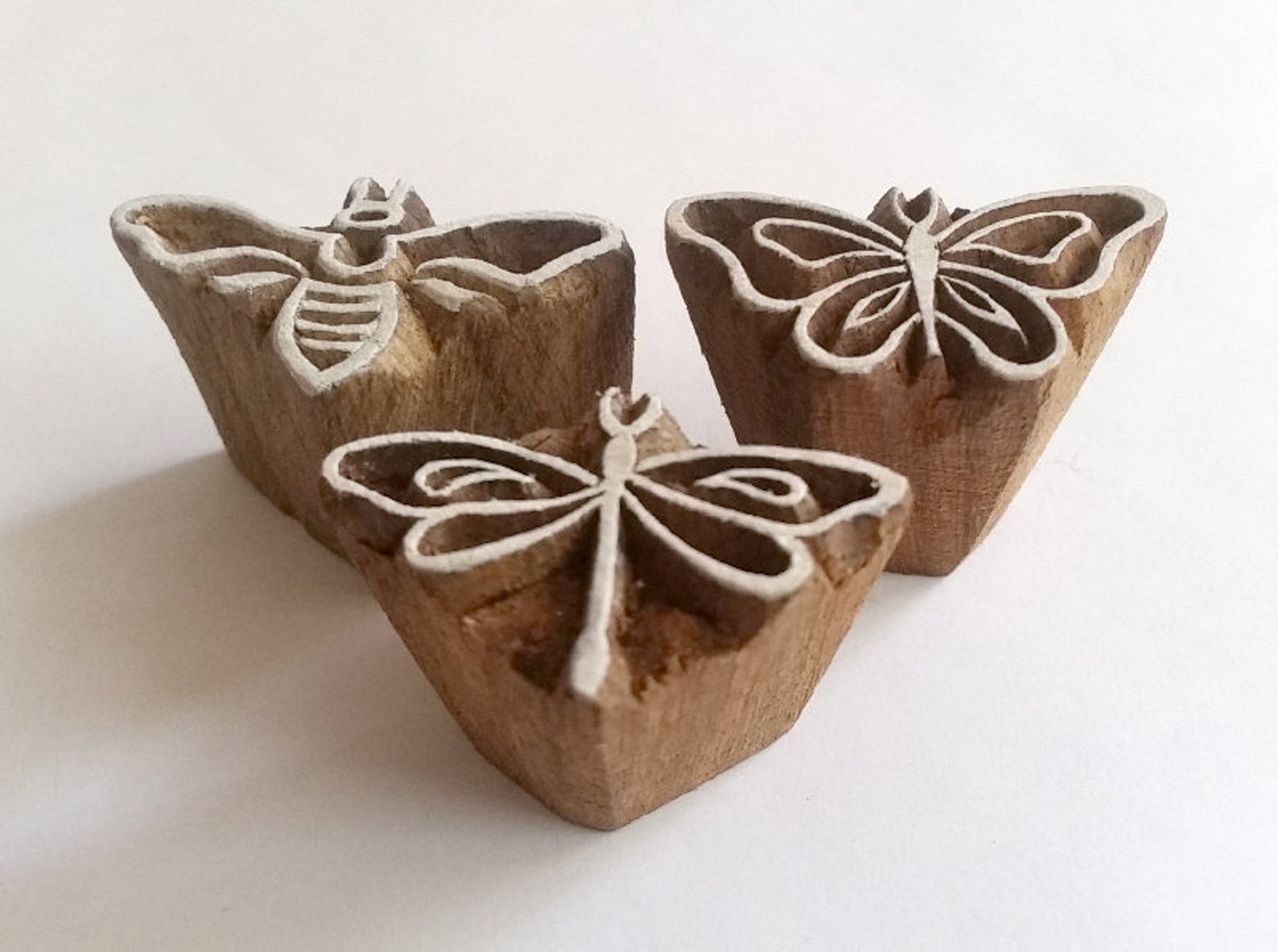 Insect Stamp Set, Bee Butterfly Dragonfly Stamp Set, Wood Blocks Mini ...