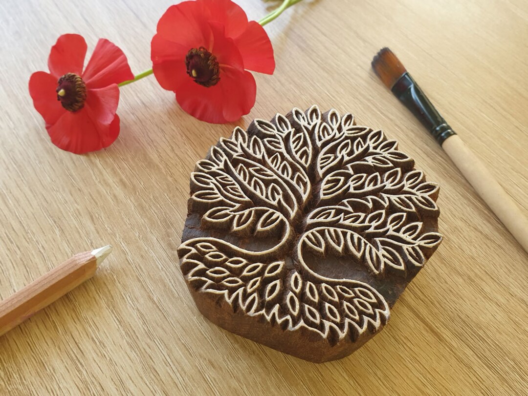 Tree Stamp, Wooden Stamps, Tree of Life Stamp, Wood Block Printing ...