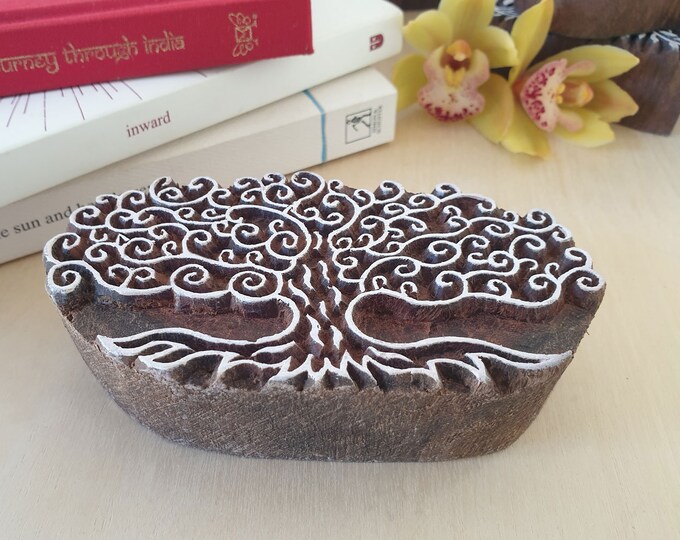 Tree Stamp, Hand Carved Stamp, Tree of Life, Wood Block, Printing ...