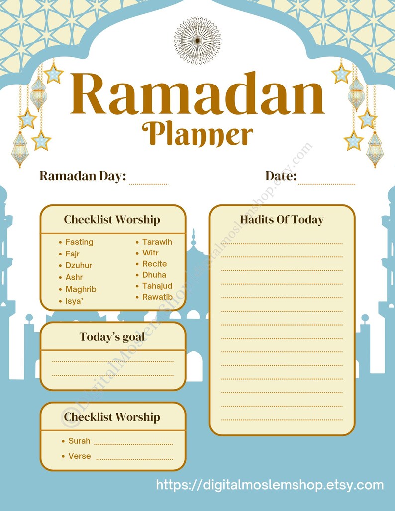 Ramadan Kids Good Deeds Chart Printable | Digital Download PDF - Etsy