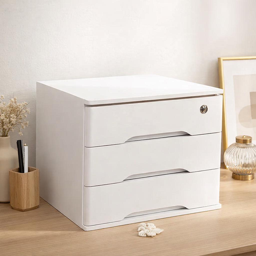 Lockable Wood Desktop Organizer, Rustic Office Storage Chest - Etsy