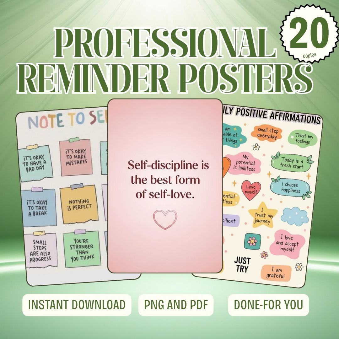 Professional Reminder Posters PDF PNG | 20 Office Wall Art Prints ...