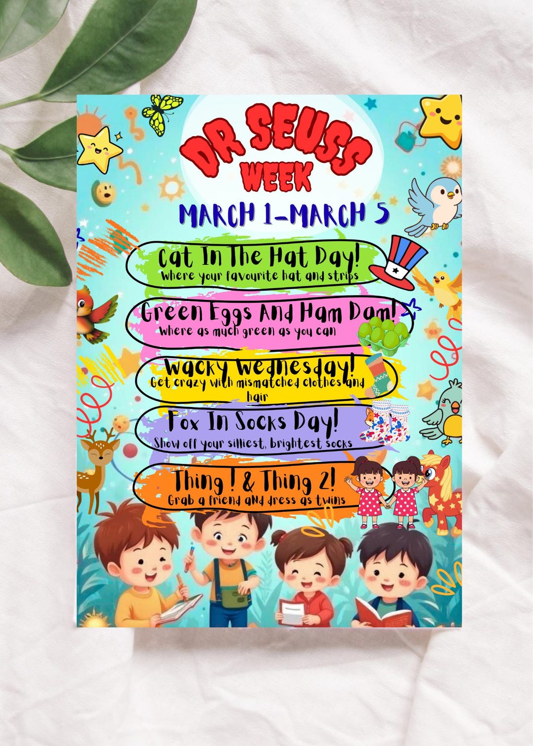 Editable Dr. Seuss Template | School Reading Flyer | Printable ...