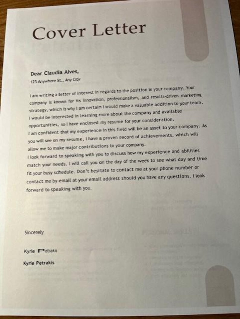 Professional Resume and Cover Letter Template - Etsy