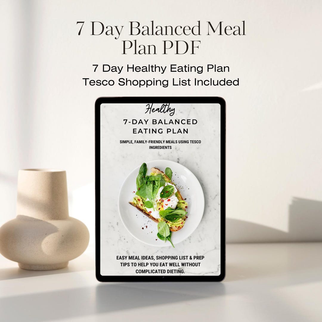 7 Day Healthy Eating Meal Plan PDF | Tesco Shopping List | Easy Budget ...