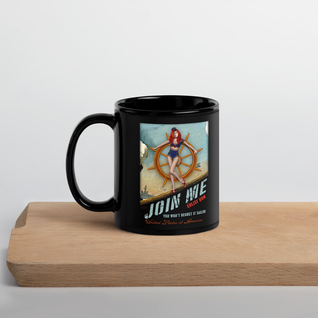 Jen's Navy Black Glossy Mug - Etsy
