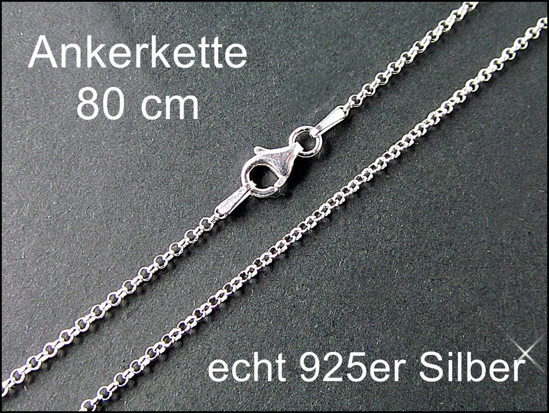 Genuine 925 Silver Chain/anchor Chain 80 Cm HK925-01 - Etsy