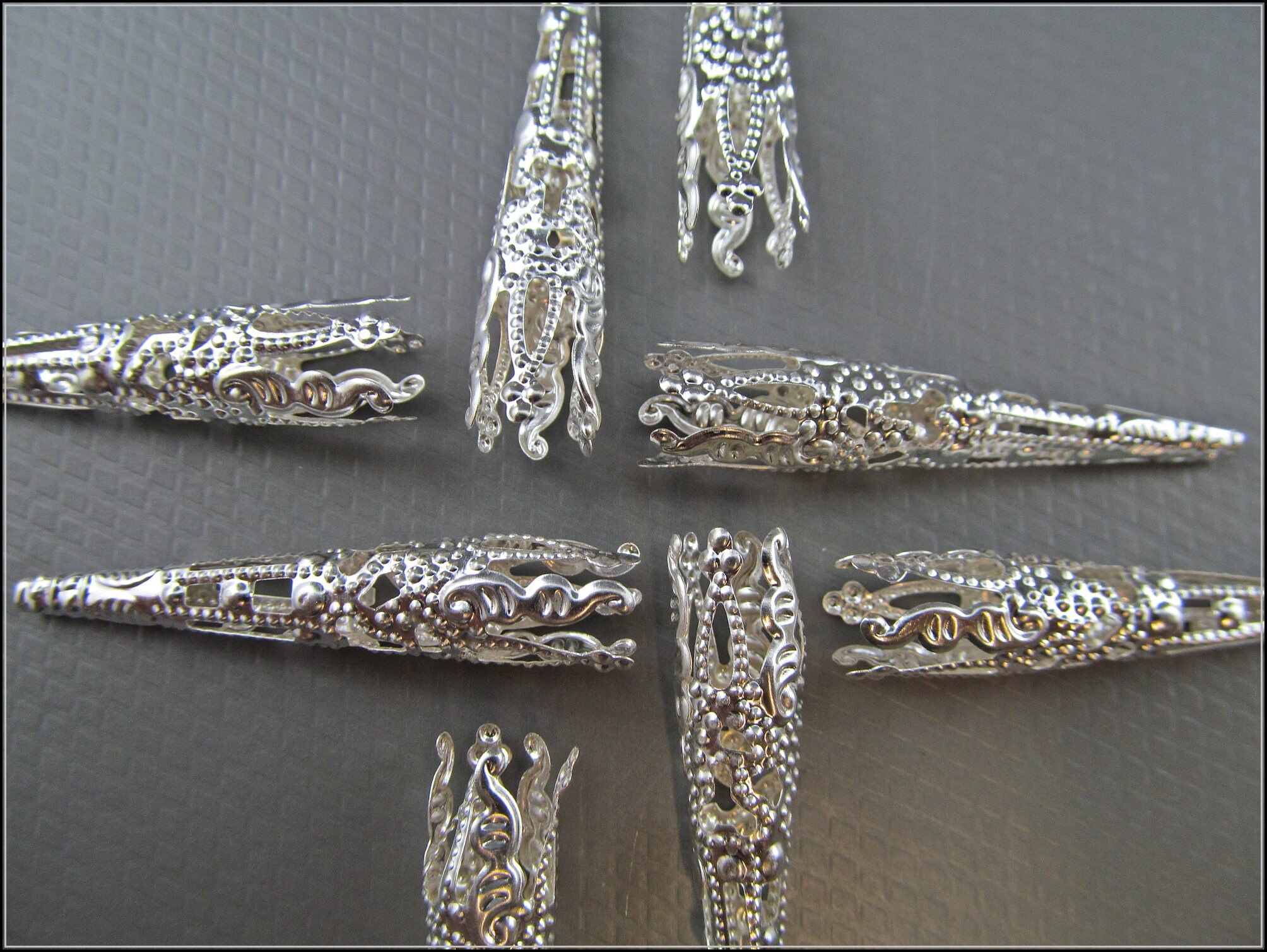 12 or 25 x silver plated long noble bead cups 4 cm P30 | Etsy