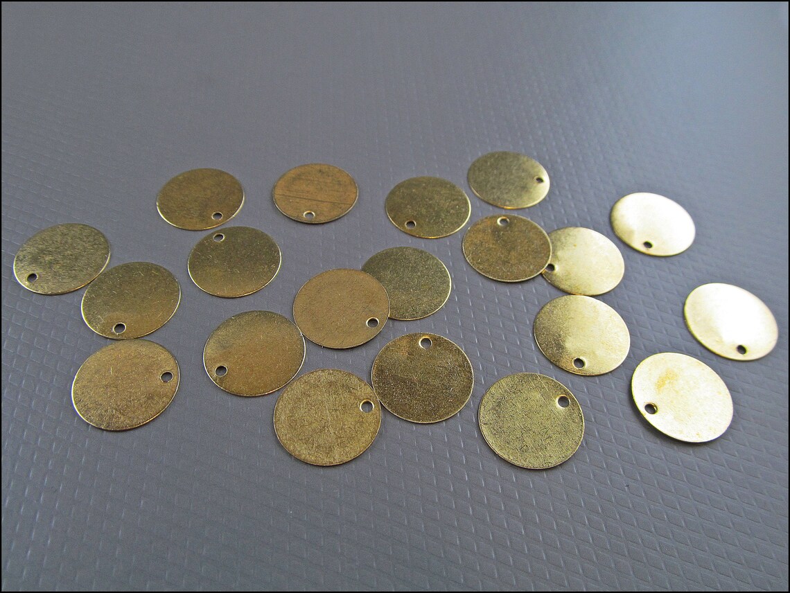 20 X Circular Punch Plate With Hole, Brass - A13 - Etsy