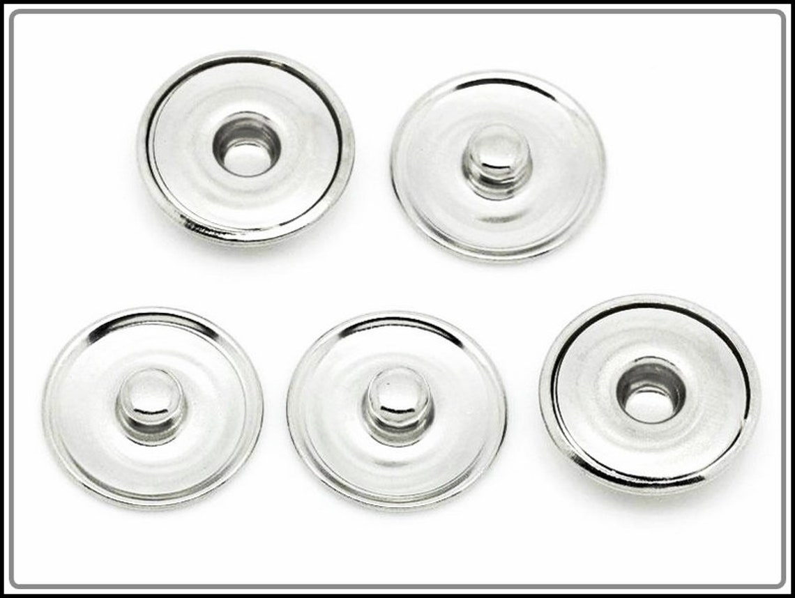 10 X Tchunk Snap Buttons Round Silver Tone CH16 - Etsy