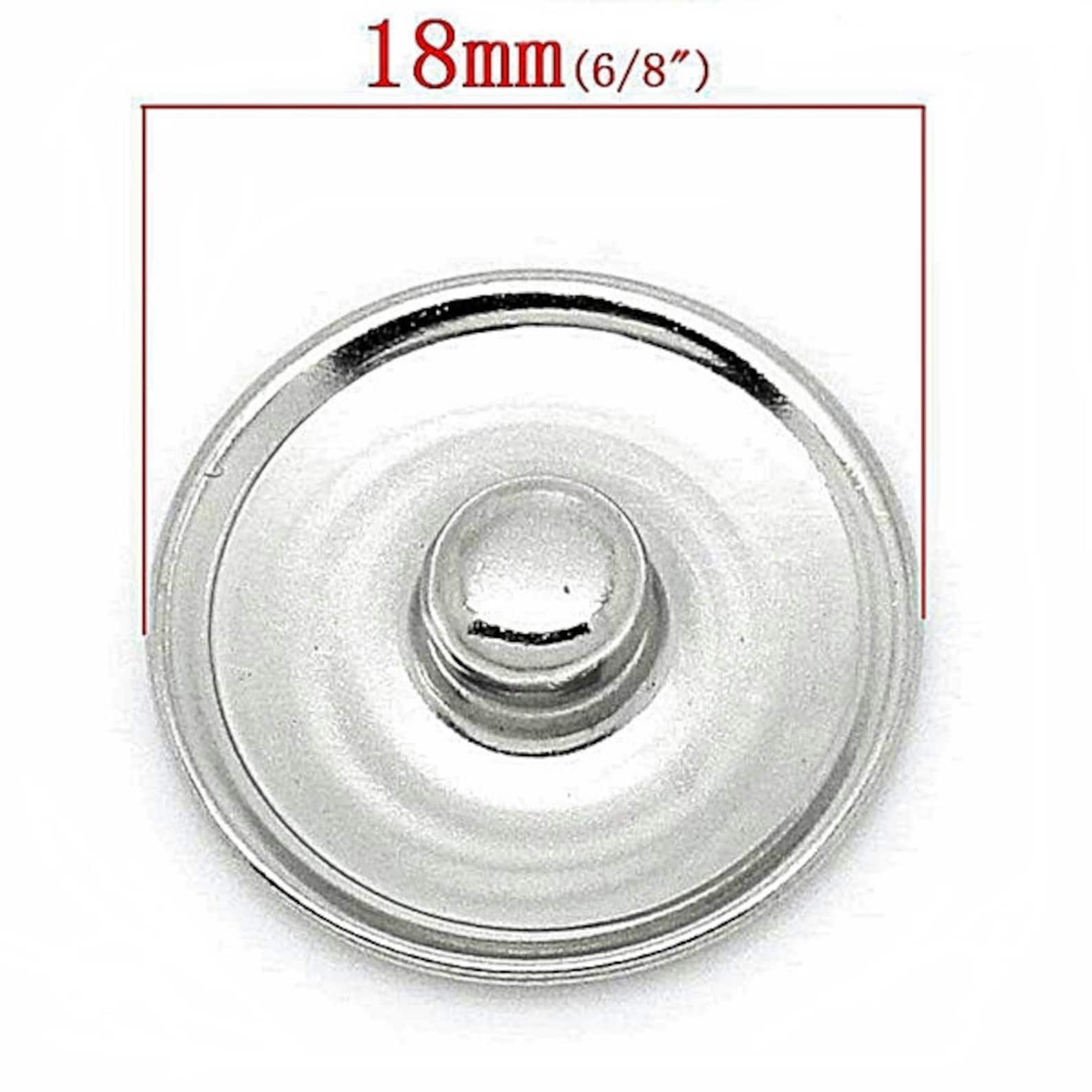 50 X Tchunk Snap Buttons Round Silver Tone CH16 - Etsy