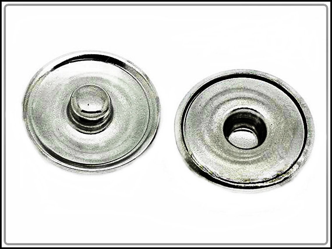 50 X Tchunk Snap Buttons Round Silver Tone CH16 - Etsy