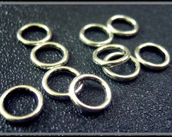 10 Sterling Silver Oval Jump Rings Open or Closed, 925 Silver Oval Jump ...