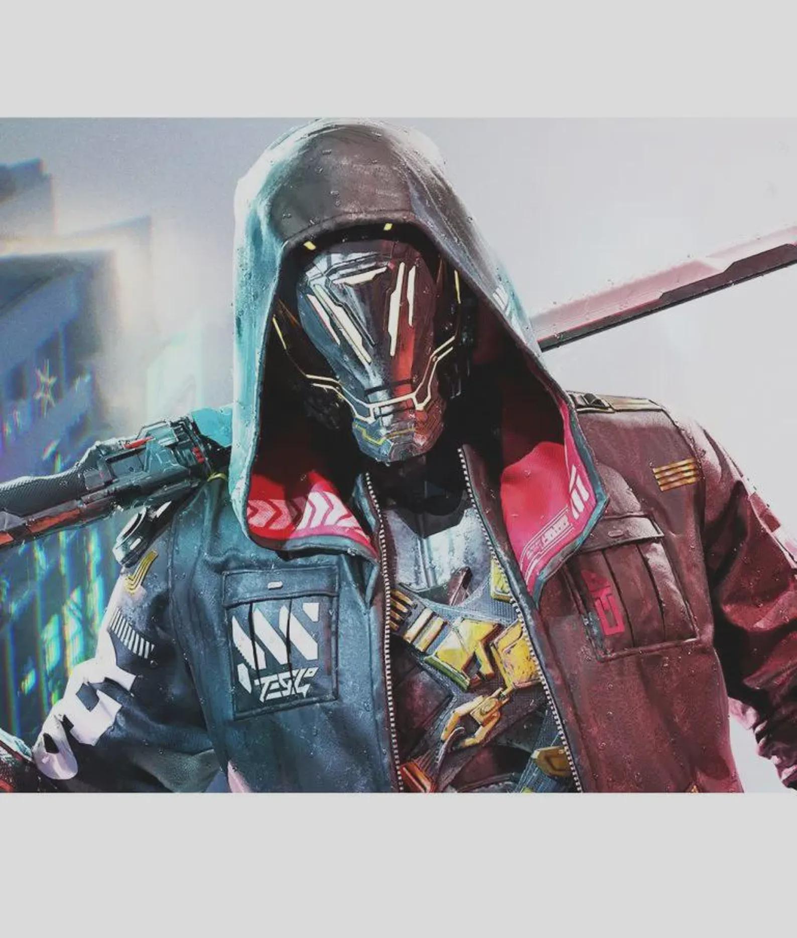 Cyberpunk RPD Leather Jacket for Men – Futuristic Gamer Hoodie Jacket ...