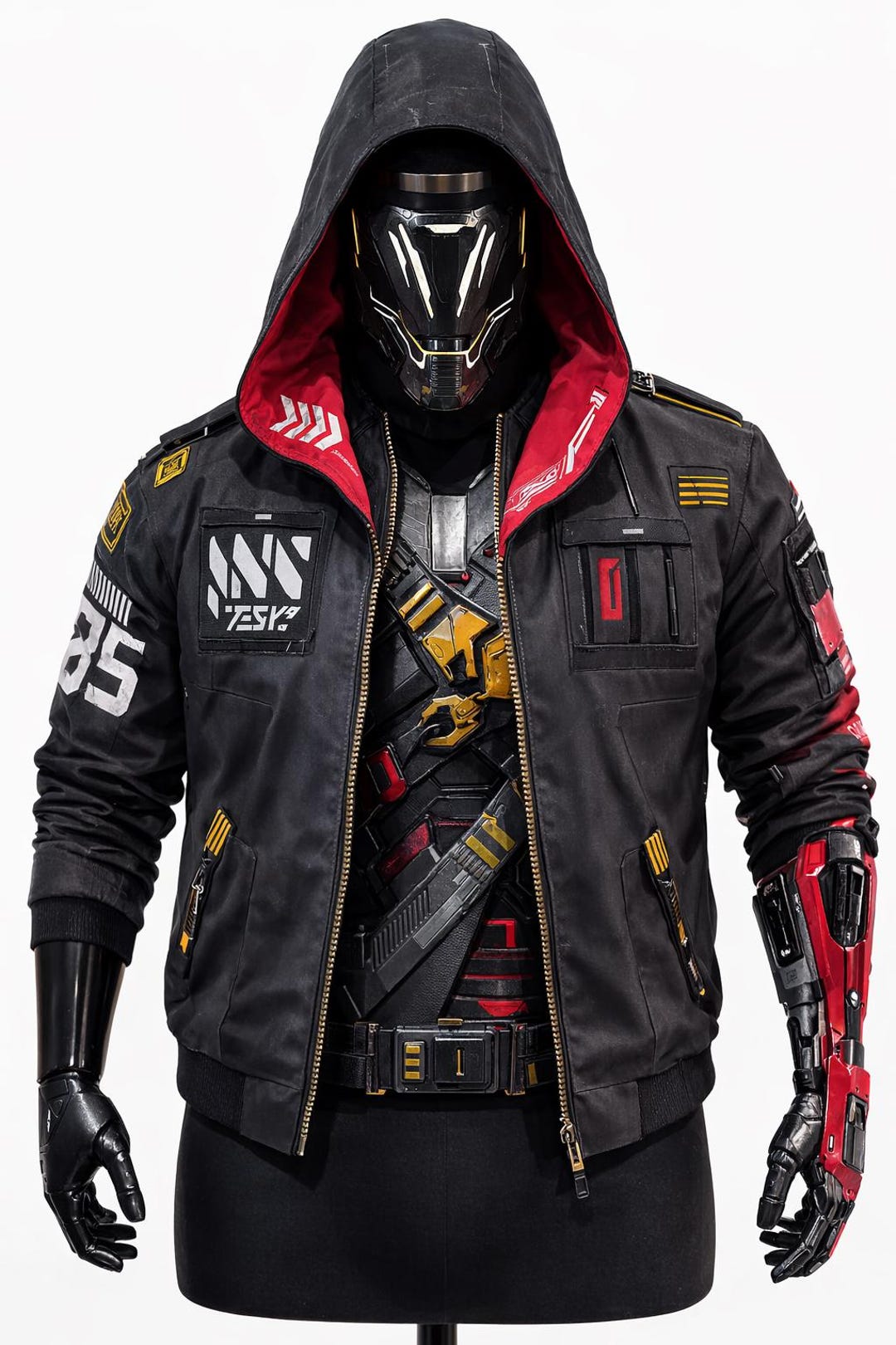 Cyberpunk RPD Leather Jacket for Men – Futuristic Gamer Hoodie Jacket ...