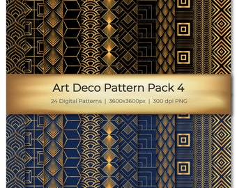 Navy Blue and Gold Digital Seamless Pattern Pack Digital - Etsy