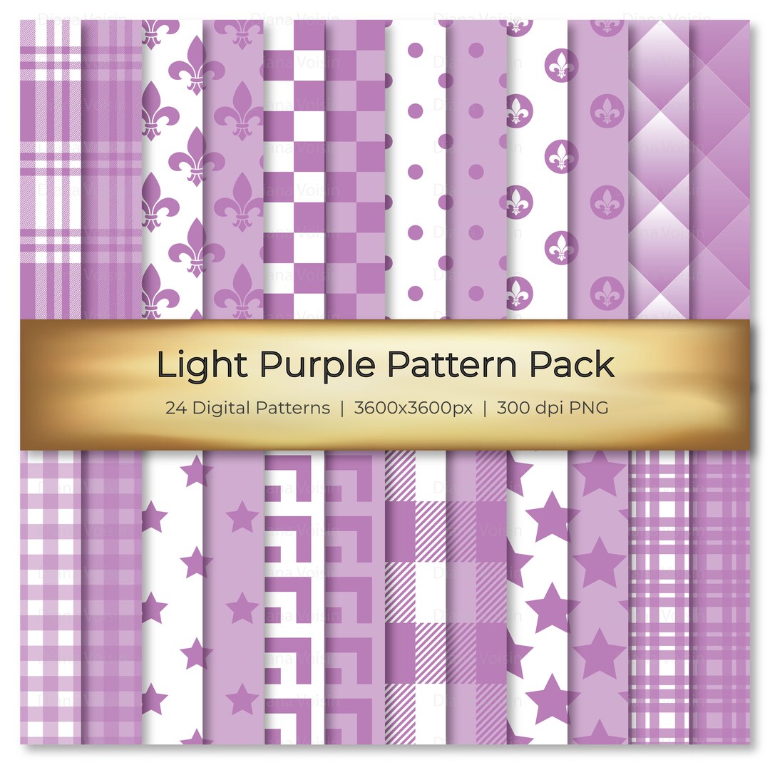 Purple Digital Pattern Pack - Digital Scrapbook Paper With Light Purple ...