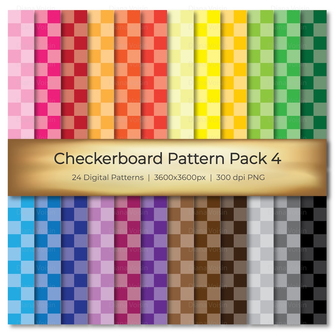 Seamless Checkerboard Pattern Pack - Digital Scrapbook Paper in 24 ...