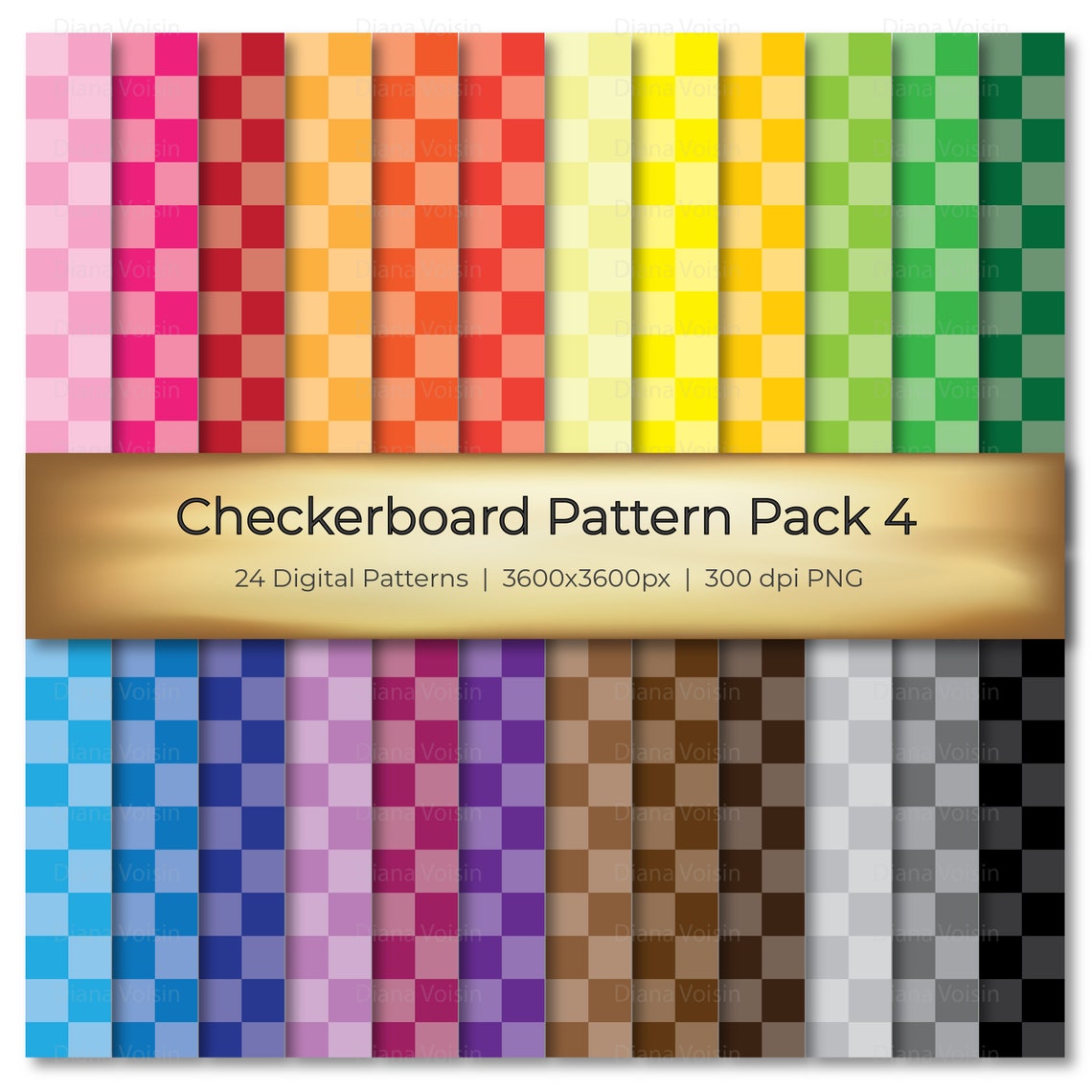 Seamless Checkerboard Pattern Pack - Digital Scrapbook Paper in 24 ...