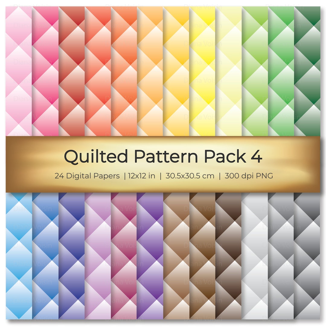 Quilted Pattern - Seamless Digital Background With Gradient Patterns in ...