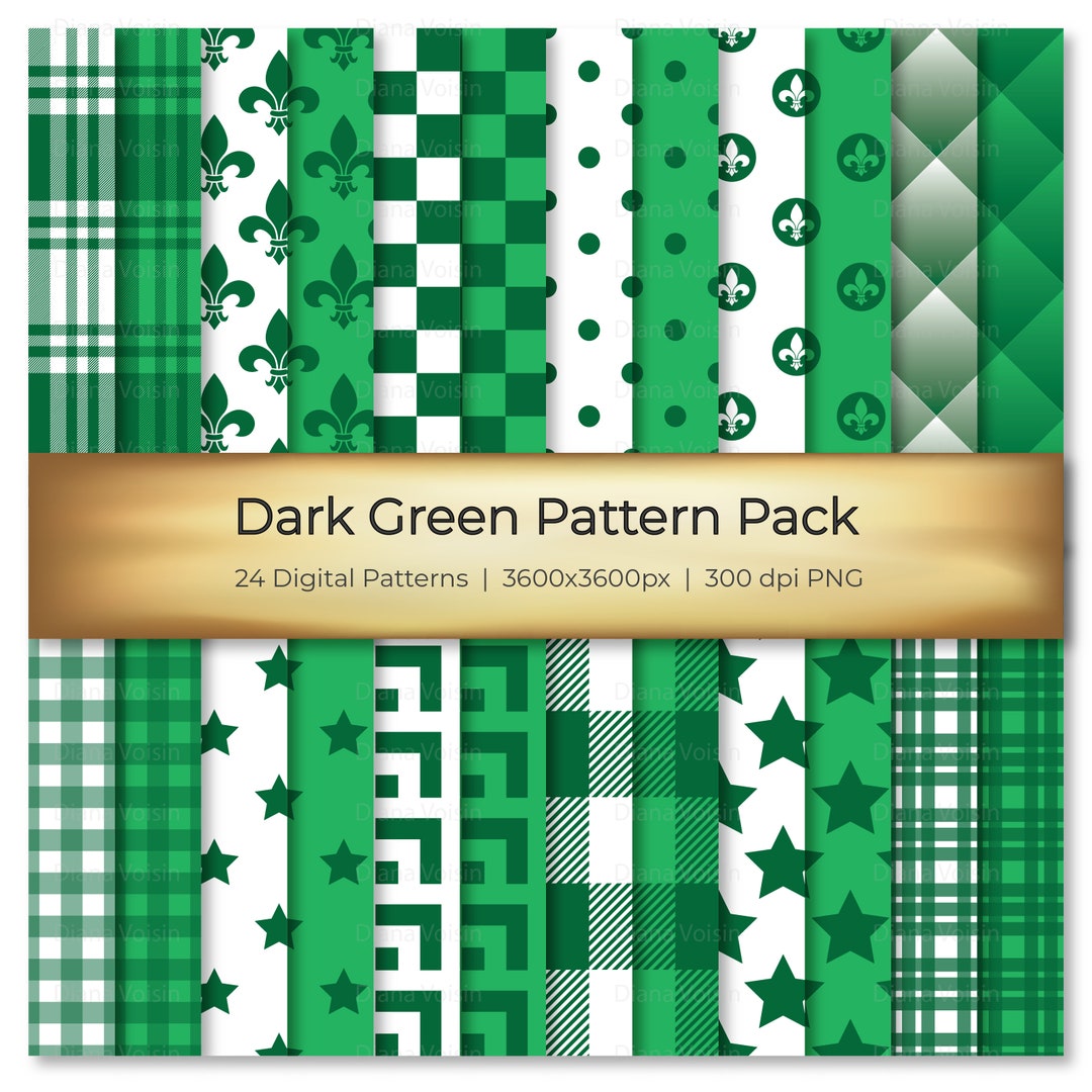 Green Digital Pattern Pack - Digital Backgrounds With Dark Green Colors ...
