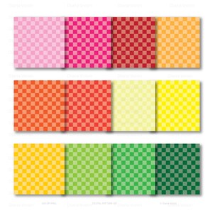 Seamless Checkerboard Pattern Pack - Digital Scrapbook Paper in 24 ...