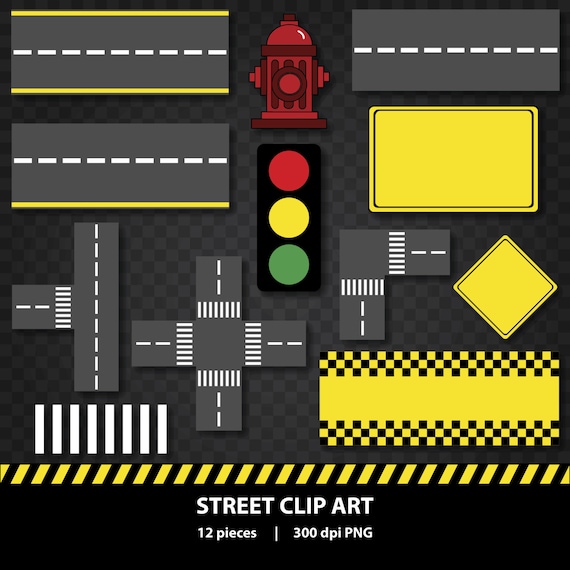 Street Clip Art Road Sign Deluxe Digital Variety 12 Pack | Etsy