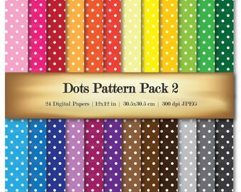 30 Polka Dot Digital Paper, Commercial Use, Scrapbook Patterns ...