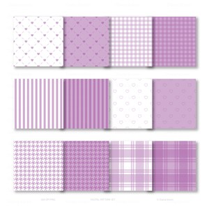 Seamless Purple Digital Pattern Pack Digital Scrapbook Paper With ...