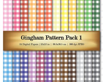 Gingham Digital Paper Commercial Use Scrapbook Patterns - Etsy