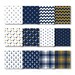 Navy Blue and Gold Digital Seamless Pattern Pack - Digital Backgrounds ...