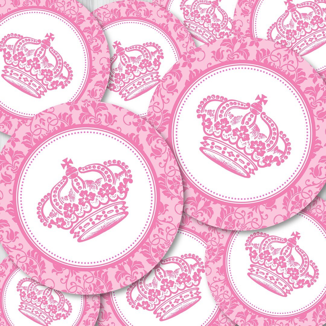 Pink Damask Digital Sticker Set Pink and White 2 in Stickers Sheet ...