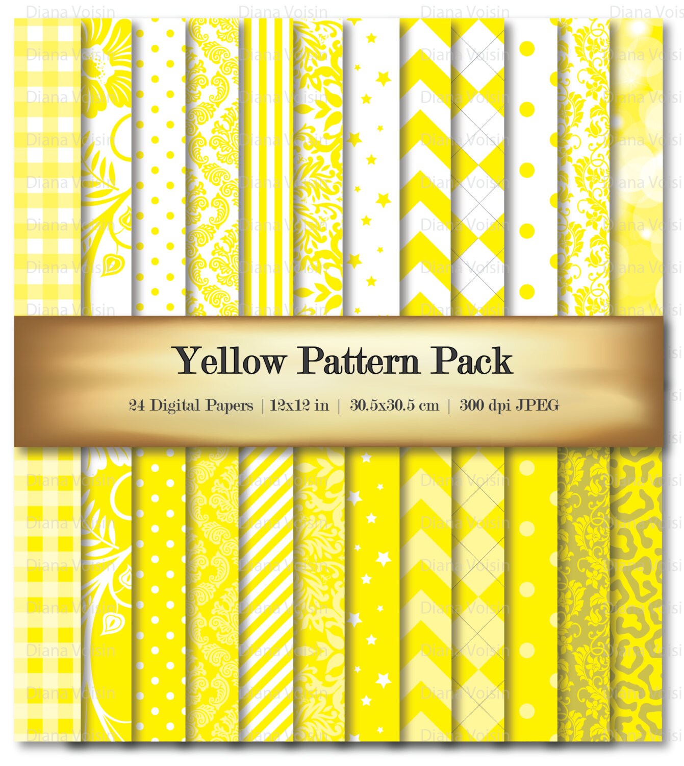Yellow Digital Scrapbook Paper Digital Scrapbooking Paper | Etsy