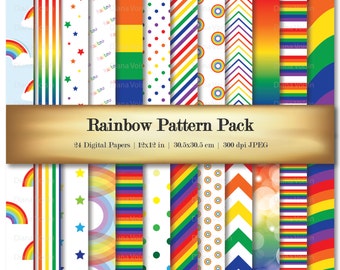 Unicorn Digital Paper Commercial Use Scrapbook Patterns - Etsy