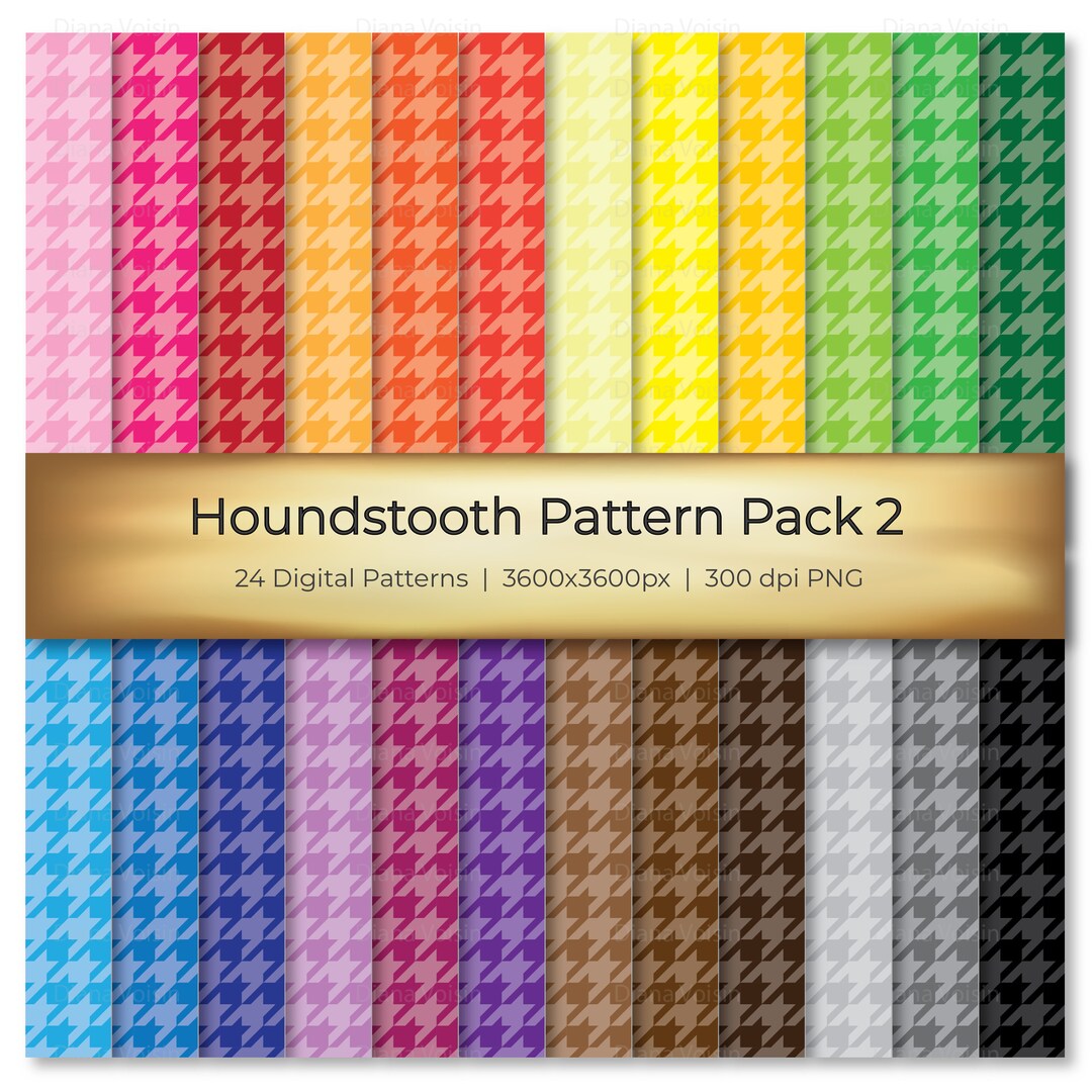 Houndstooth Pattern - Seamless Digital Backgrounds in 24 Assorted ...