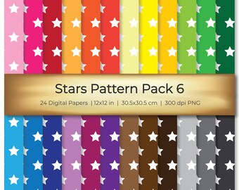 Star Digital Paper Star Clipart Scrapbook Paper Star - Etsy UK