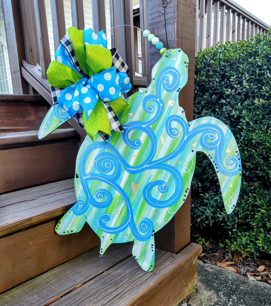 Sea Turtle Door Hanger/wall Decor; Patio Decor; Beach Decor; Ocean ...