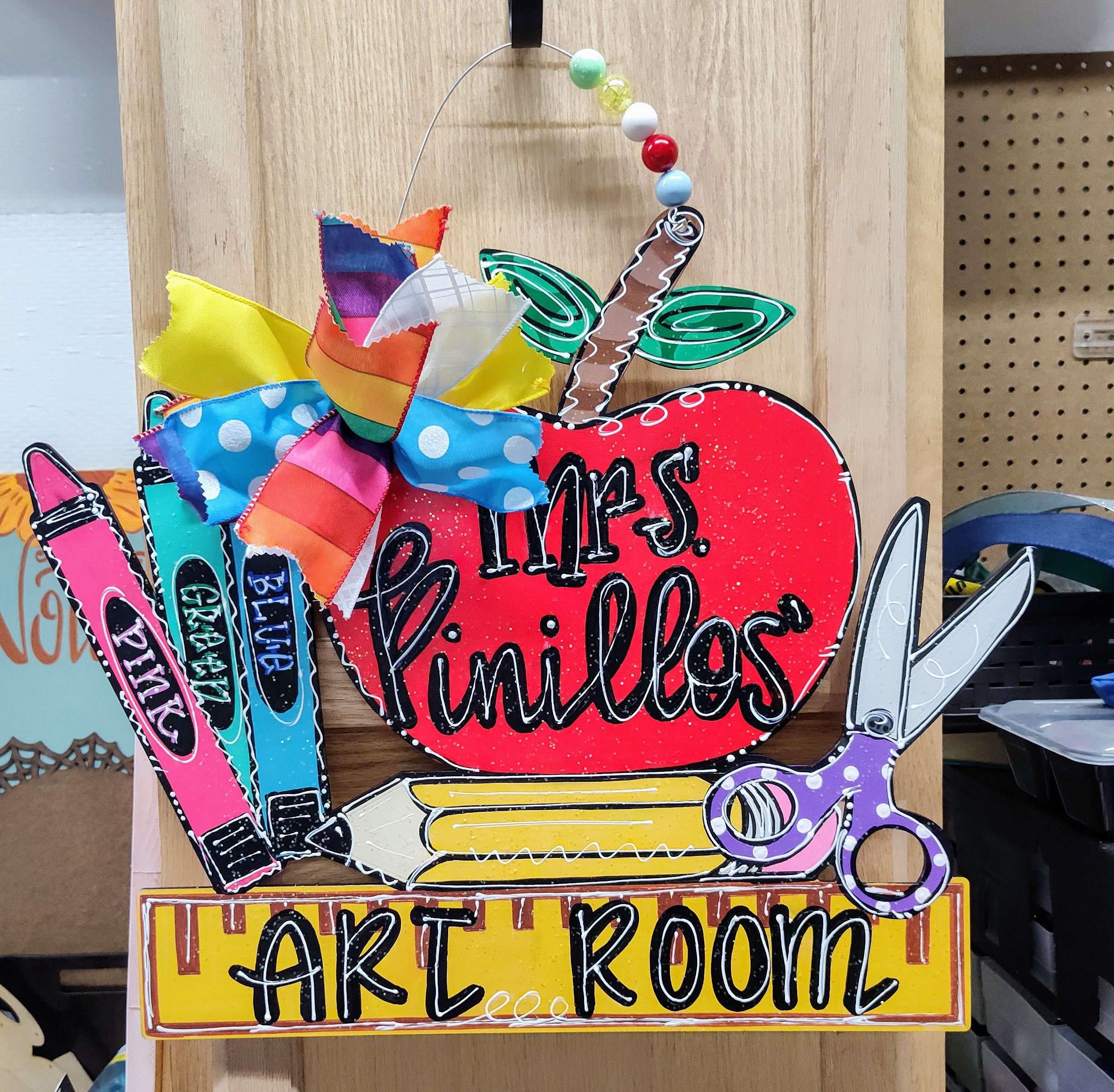 Teacher Decor; Back to School; School Supplies Theme; Personalized Door ...