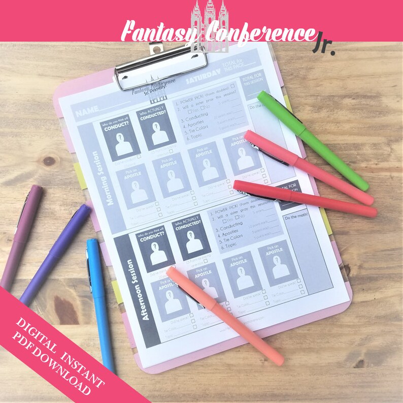 LDS Fantasy Conference Jr. Game Ages 8-11 PDF Digital Download - Etsy