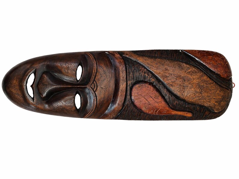 Hand Carved Wooden Tribal Mask – African Style Wall Decor, Ethnic Art ...
