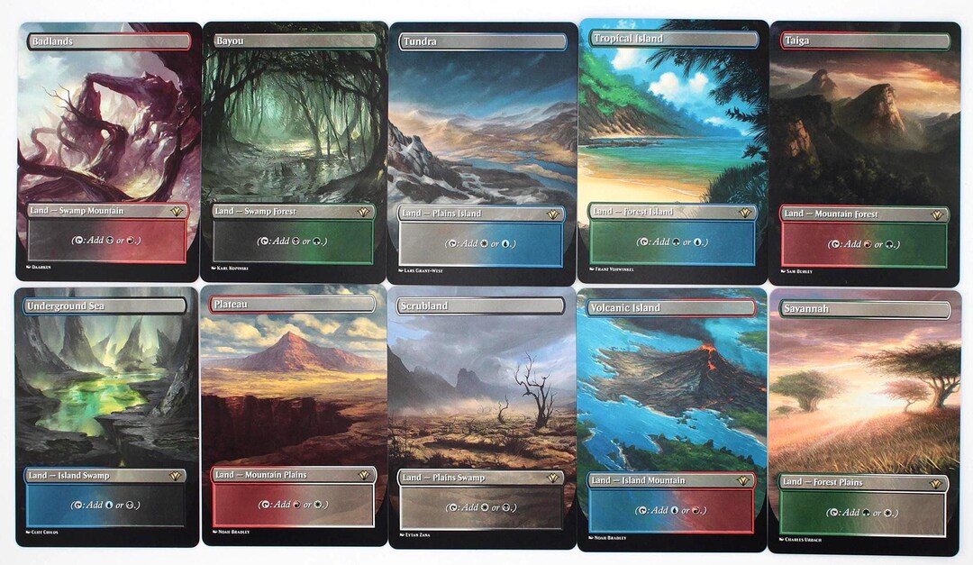 10 Proxy Set Dual Lands Borderless MTG - Etsy