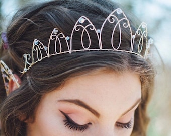 Elfin Tiara Forehead Crown Bridal Circlet Green and Gold - Etsy