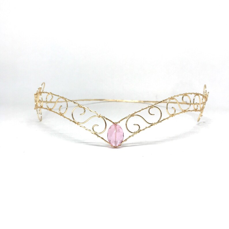 Pink Forehead Crown Pink Moon Tiara Medieval Renaissance | Etsy