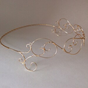 Gold Elfin Tiara, Wire Elfin Crown, Forehead Crown, Regal, Rennaissance ...