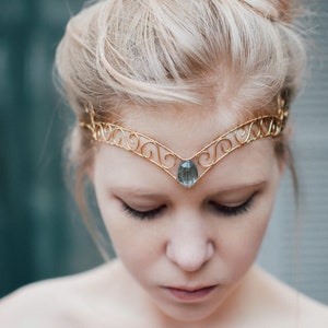 Pink Forehead Crown - Pink Moon Tiara - Medieval Renaissance - Jewel ...