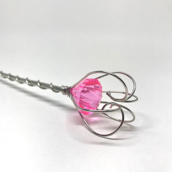 Fairy Wand Princess Scepter Bright Pink Jewel Scepter Gold | Etsy