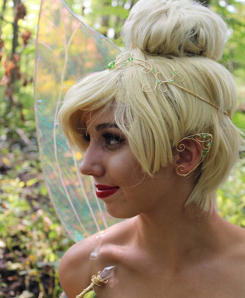 Elf Ears Green and Gold Fairy Ear Jewelry Pointy Cuffs - Etsy