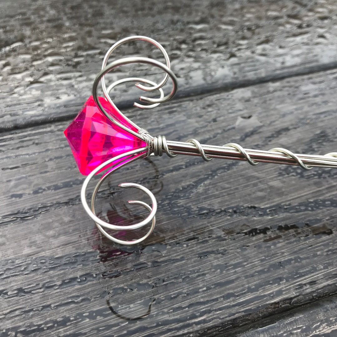 Fairy Wand - Princess Scepter - Pink Jewel Crystal - Little Girl Gift ...