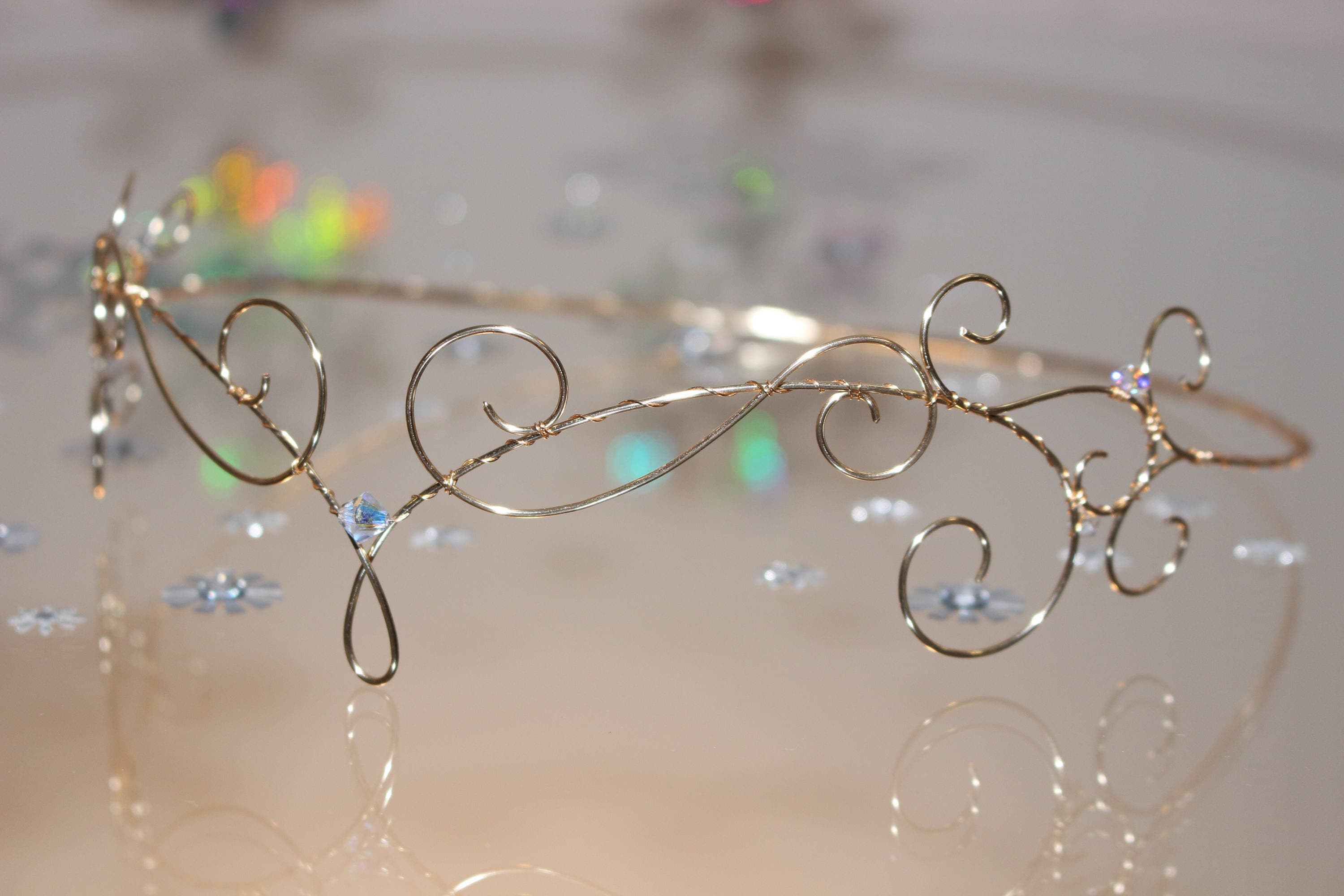 Gold Wire Elven Circlet, Wire Crown, Bridal Tiara, Medieval Style - Etsy