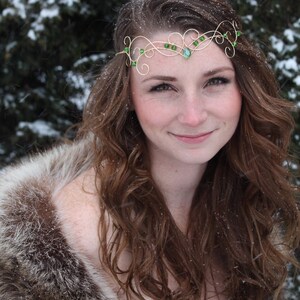 Elfin Tiara - Forehead Crown - Bridal Circlet - Green and Gold - Etsy